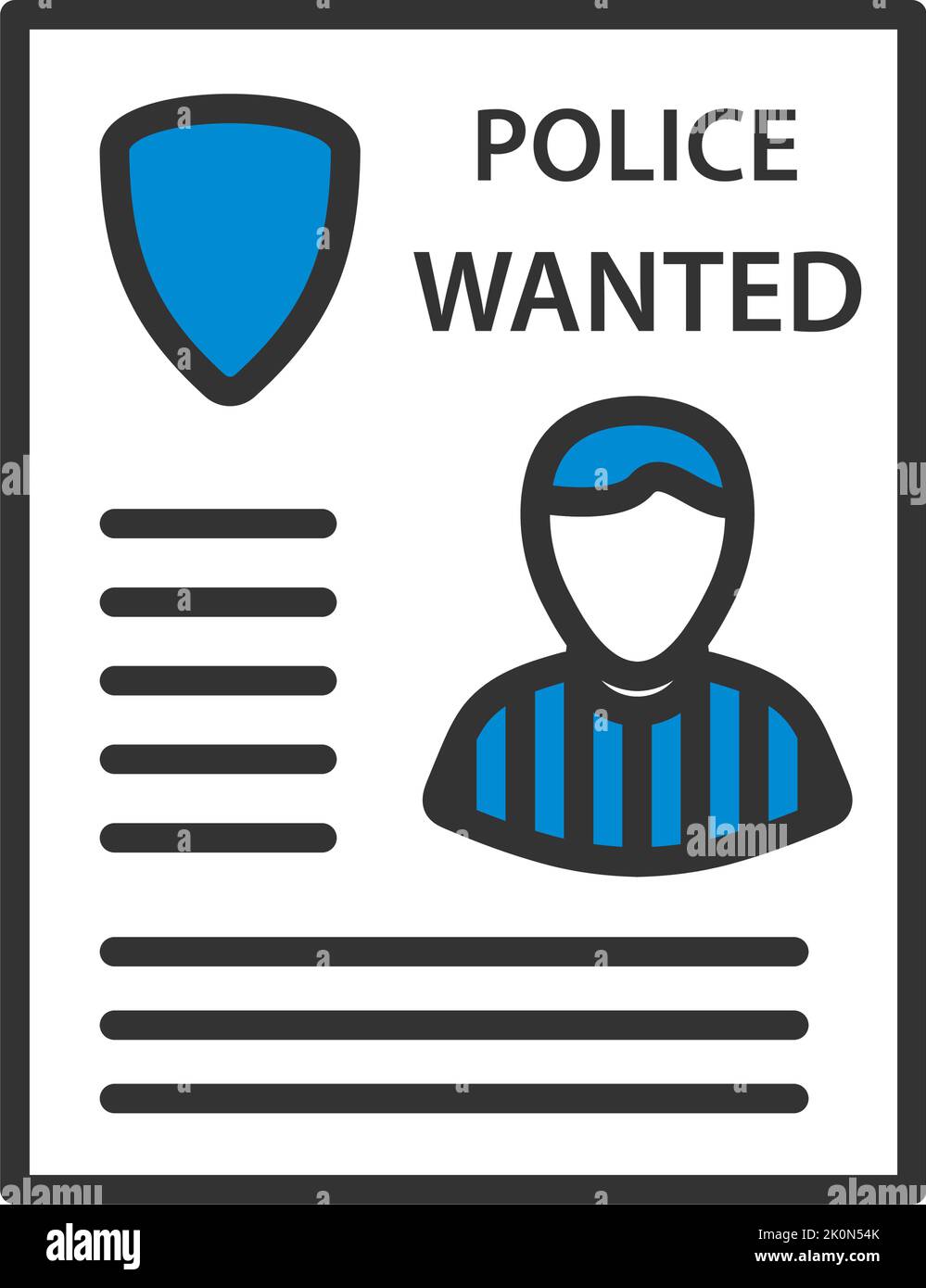Wanted Poster Icon. Editable Bold Outline With Color Fill Design ...