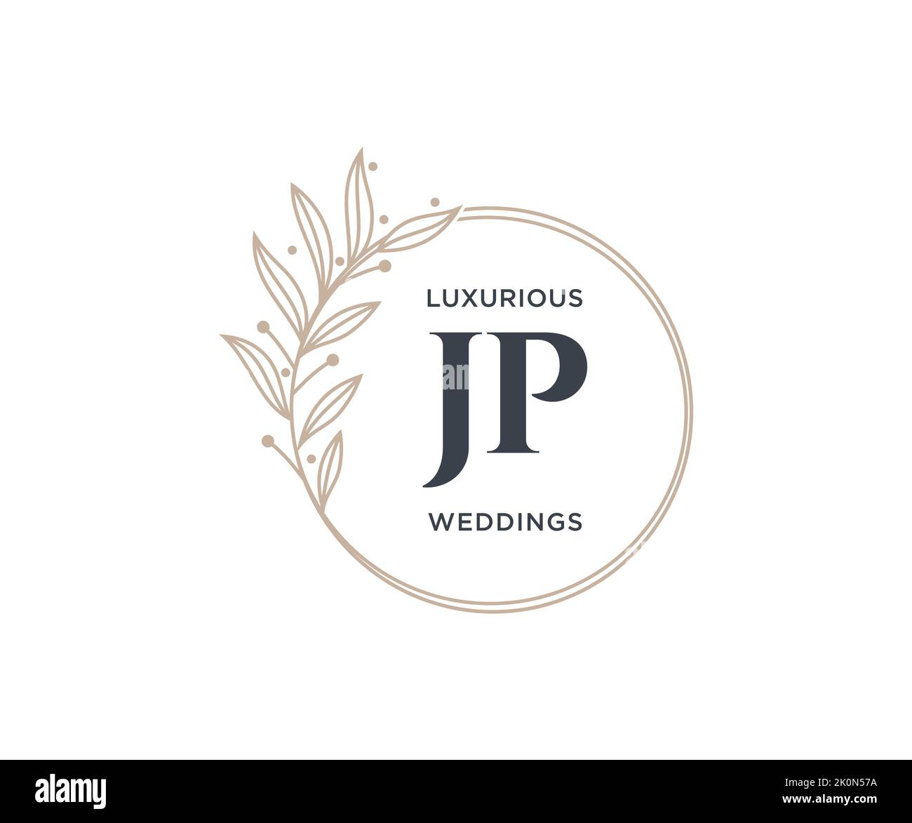 JP Initials letter Wedding monogram logos template, hand drawn modern ...