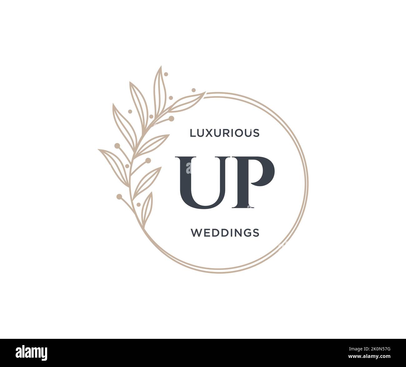 UP Initials letter Wedding monogram logos template, hand drawn modern ...