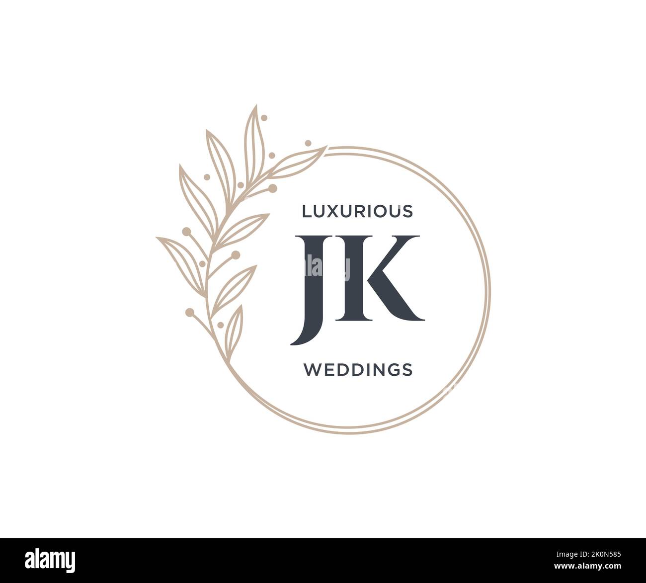 JK Initials letter Wedding monogram logos template, hand drawn modern ...