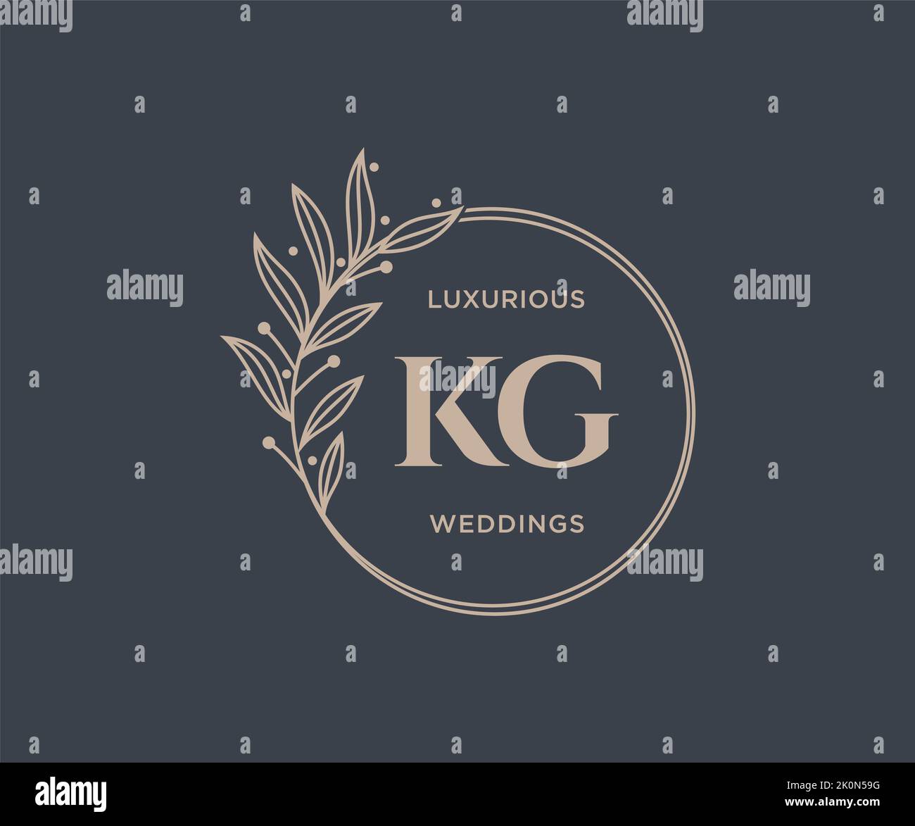 KG Initials letter Wedding monogram logos template, hand drawn modern ...
