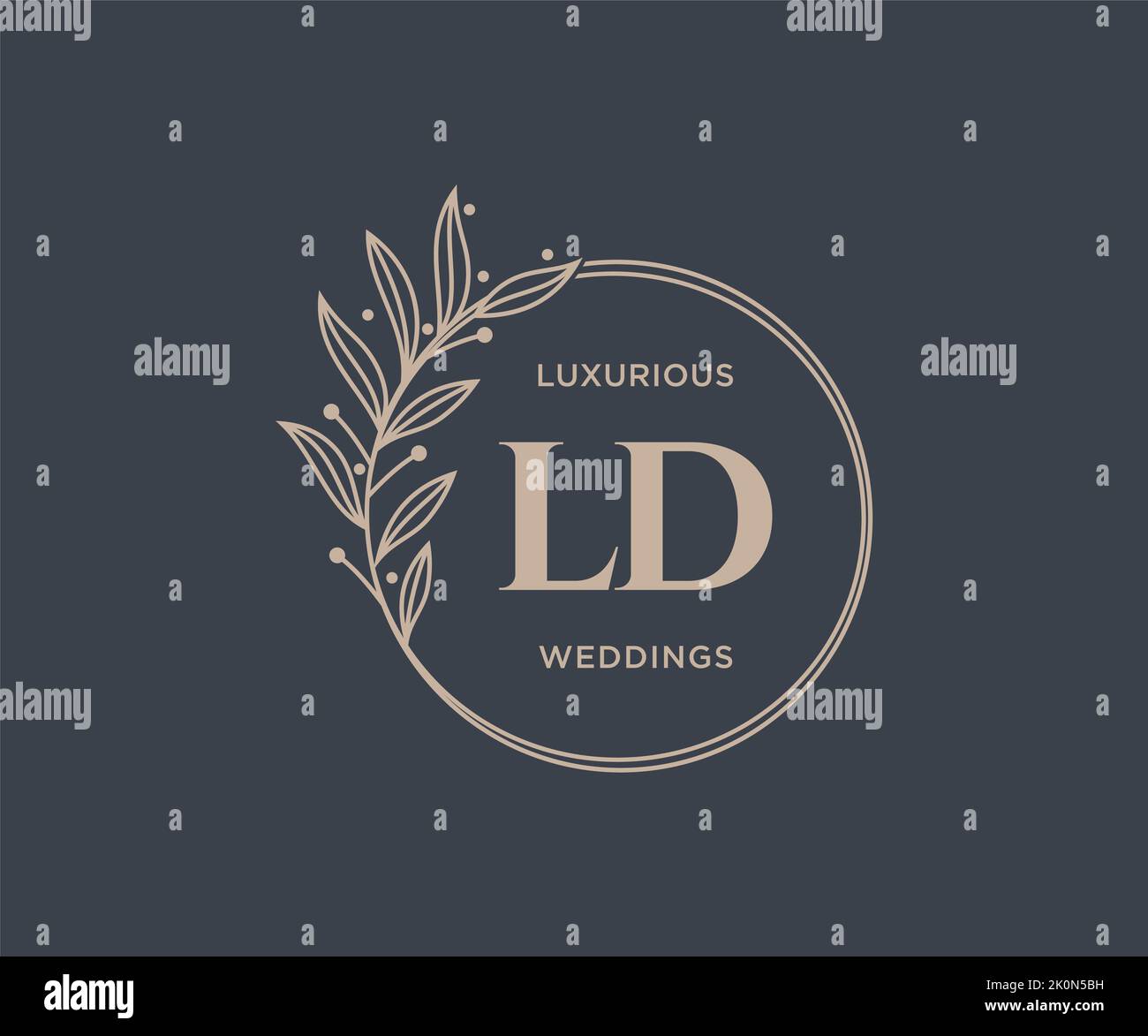 LD Initials letter Wedding monogram logos template, hand drawn modern minimalistic and floral ...