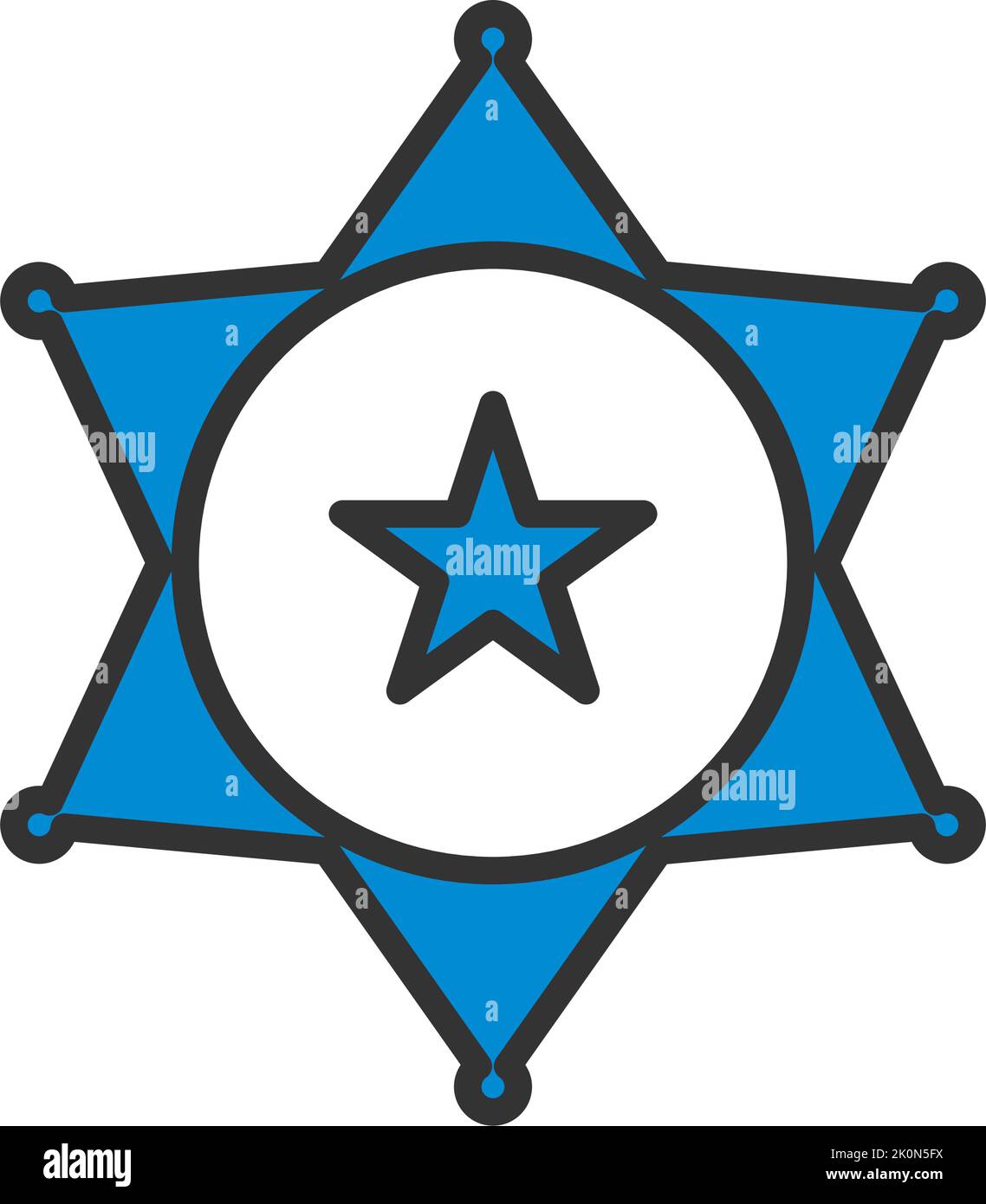 Sheriff Badge Icon. Editable Bold Outline With Color Fill Design ...