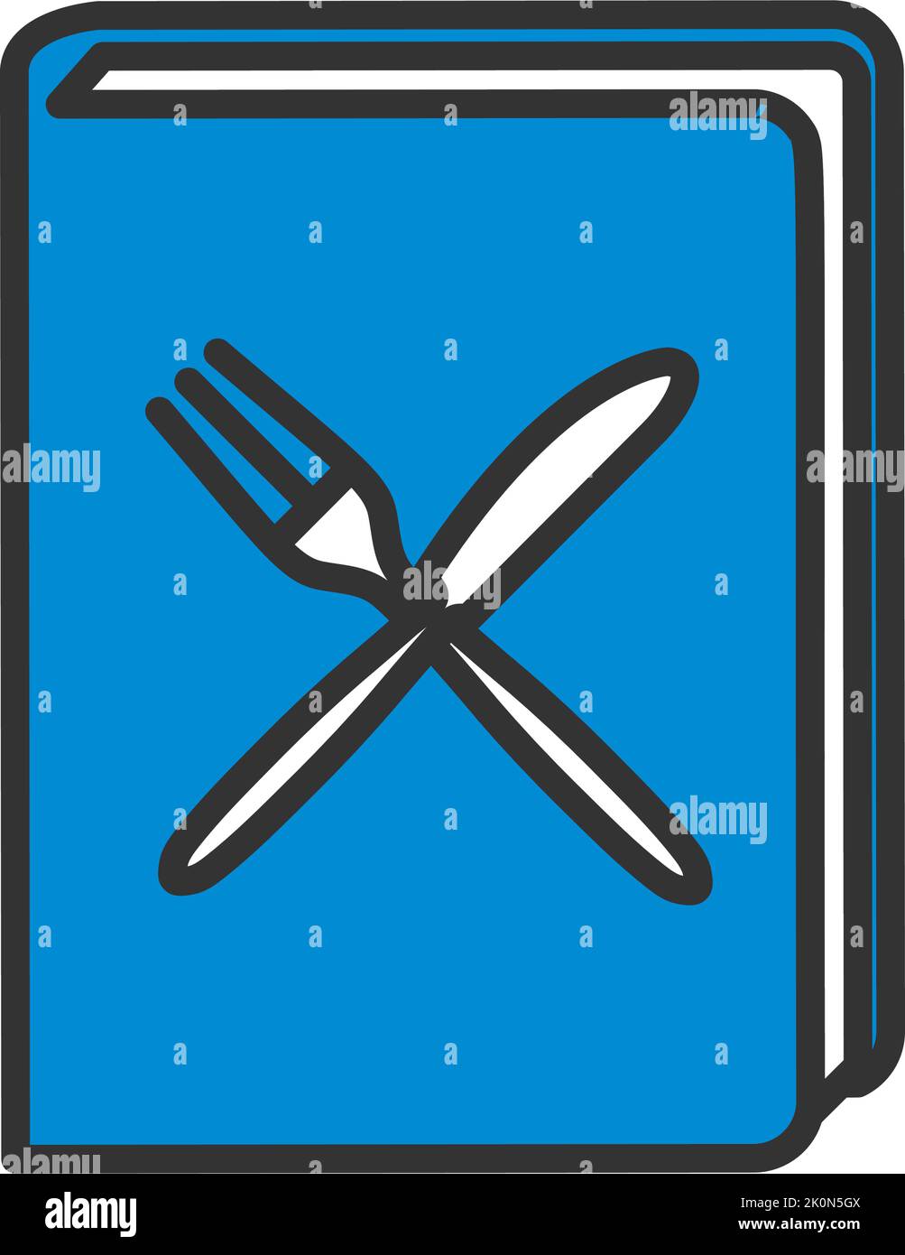 Menu Book Icon. Editable Bold Outline With Color Fill Design. Vector ...