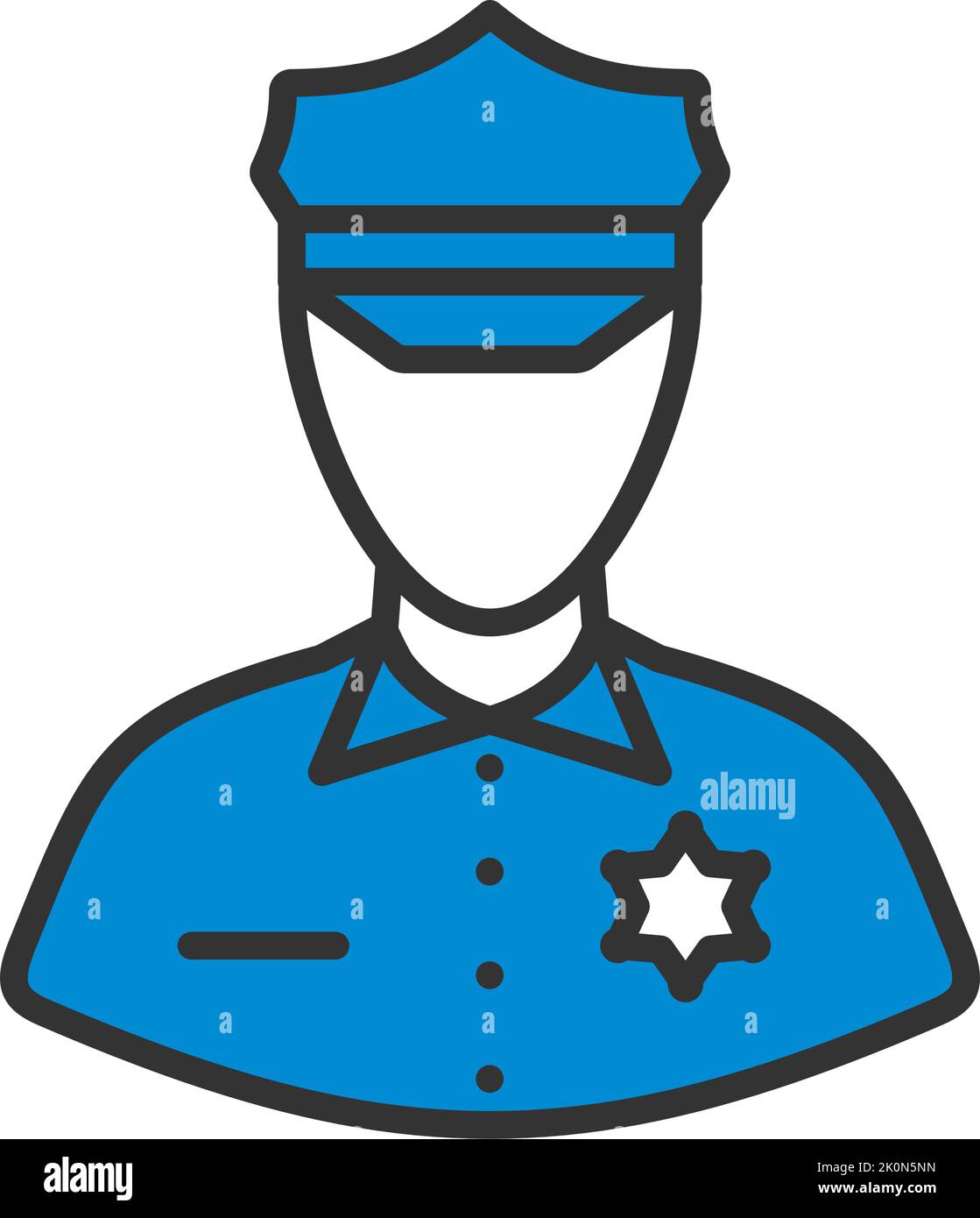 Policeman Icon. Editable Bold Outline With Color Fill Design. Vector ...