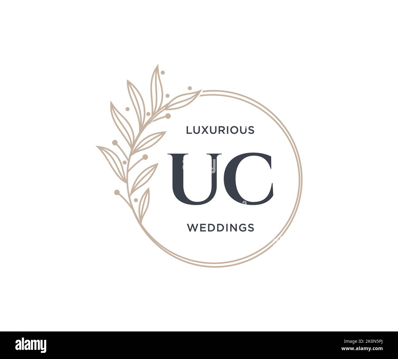 UC Initials letter Wedding monogram logos template, hand drawn modern ...