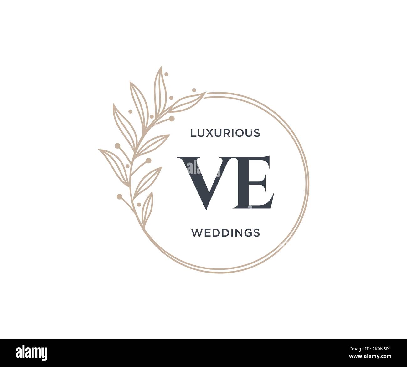 VE Initials letter Wedding monogram logos template, hand drawn modern ...