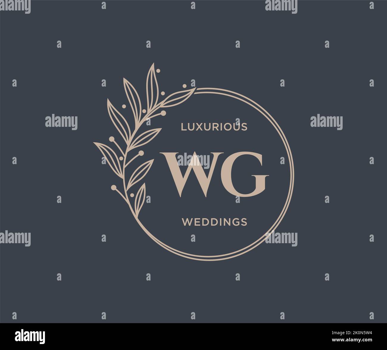 WG Initials letter Wedding monogram logos template, hand drawn modern ...