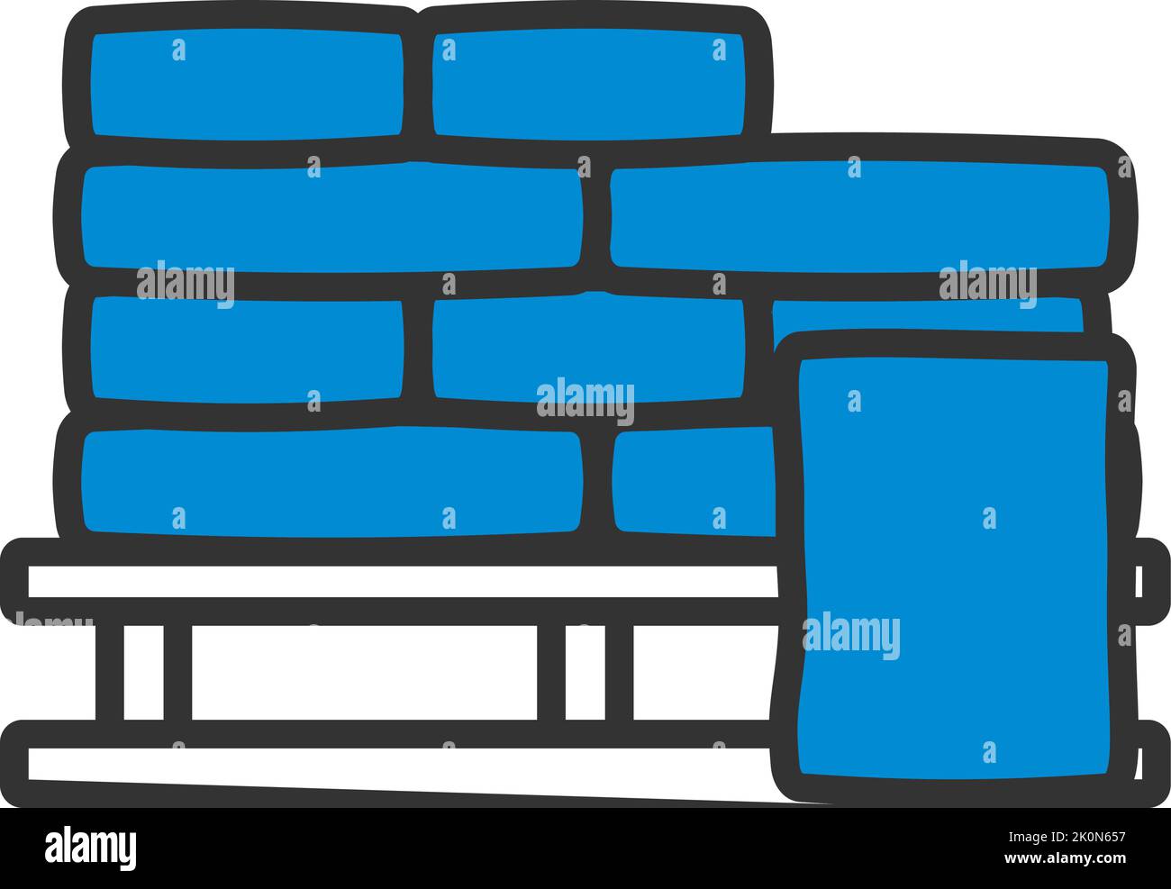 Palette With Plaster Bags Icon. Editable Bold Outline With Color Fill ...