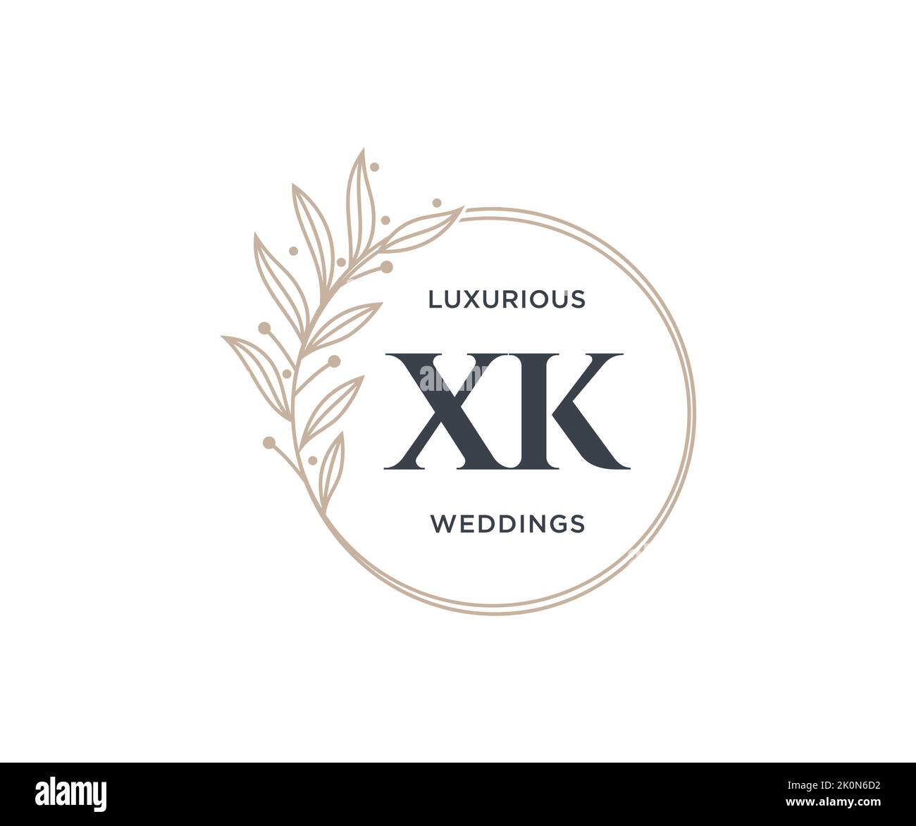 XK Initials letter Wedding monogram logos template, hand drawn modern minimalistic and floral ...