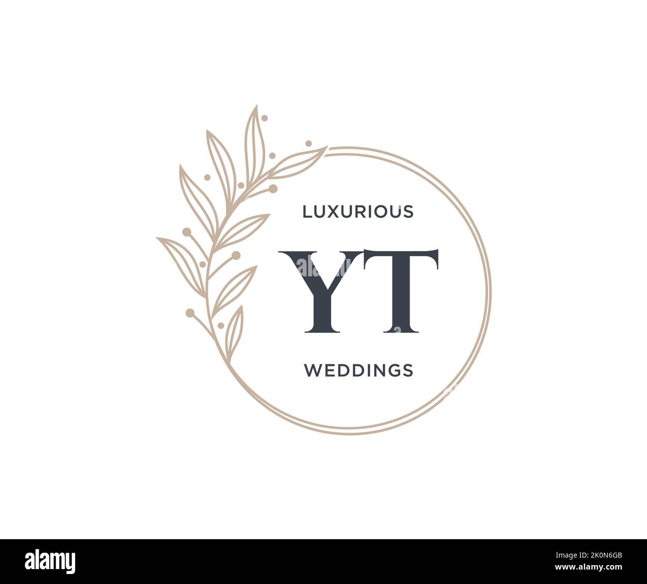 YT Initials letter Wedding monogram logos template, hand drawn modern ...