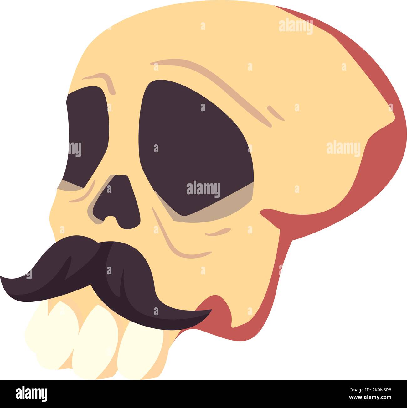 flat skull with mostache Stock Vector Image & Art - Alamy
