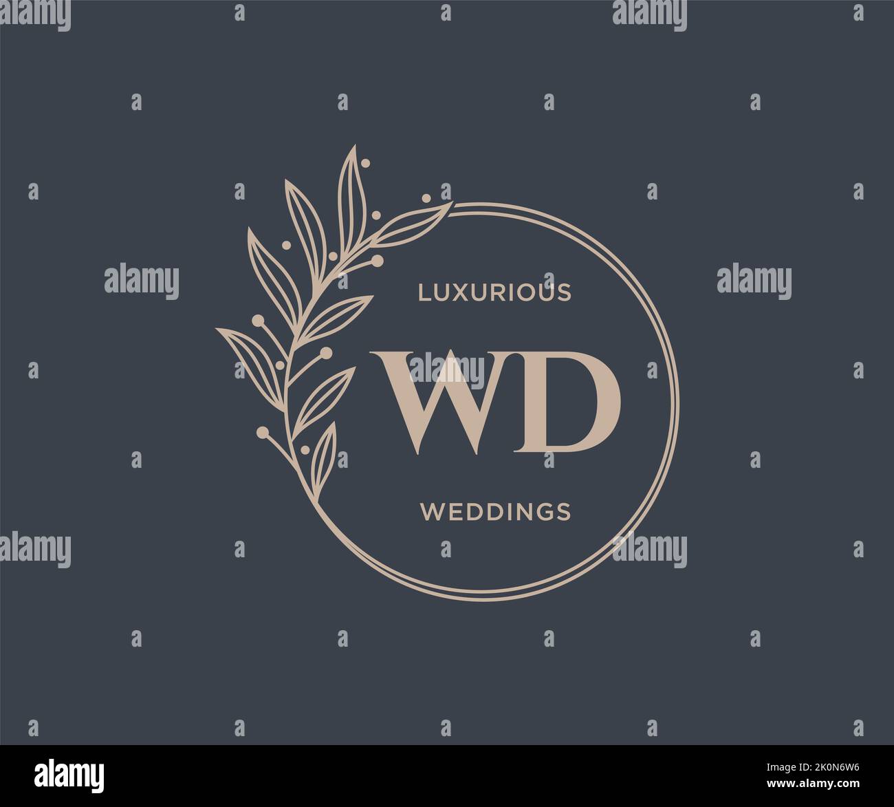WD Initials letter Wedding monogram logos template, hand drawn modern ...