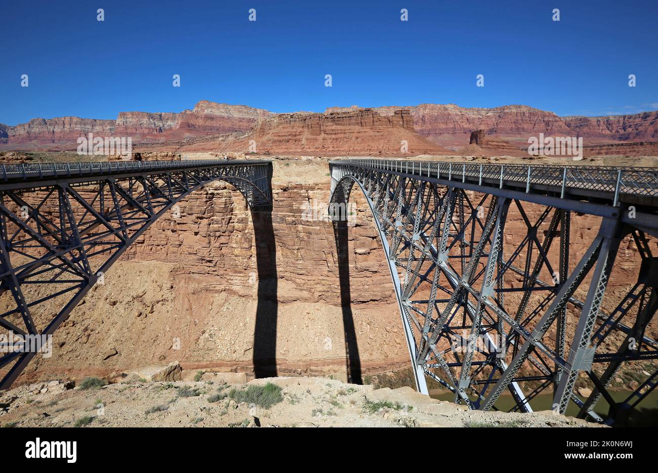 Two bridges - Navajo Bridge - Page, Arizona Stock Photo - Alamy