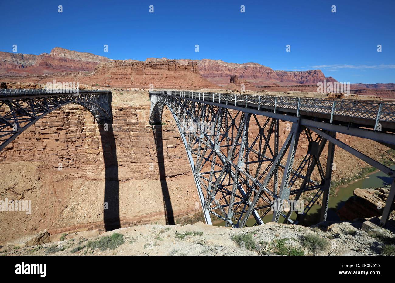 View at two bridges - Navajo Bridge - Page, Arizona Stock Photo - Alamy