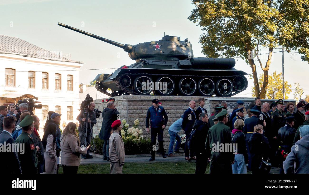 The opening ceremony of the monument to the T-34 tank, installed on the ...