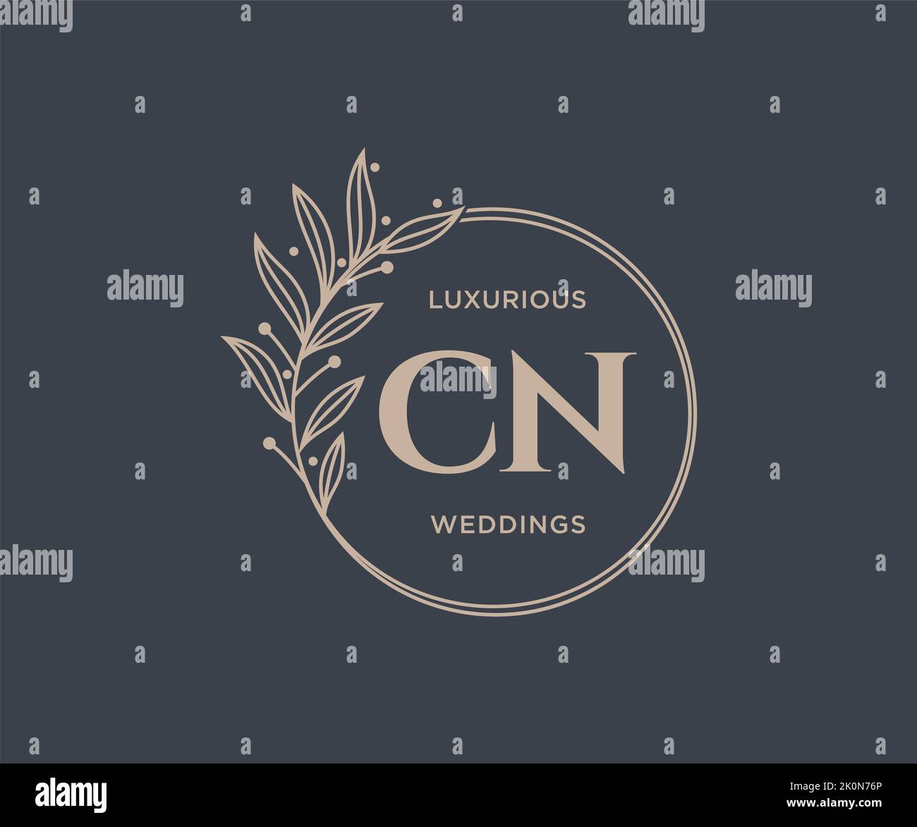 CN Initials letter Wedding monogram logos template, hand drawn modern ...