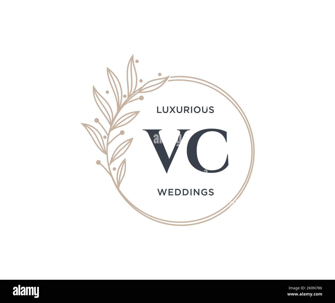 VC Initials letter Wedding monogram logos template, hand drawn modern ...