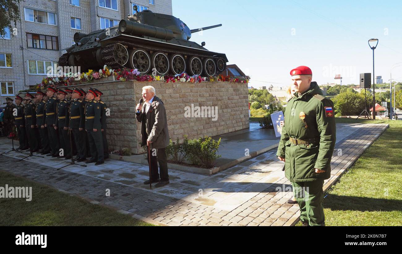 The opening ceremony of the monument to the T-34 tank, installed on the ...