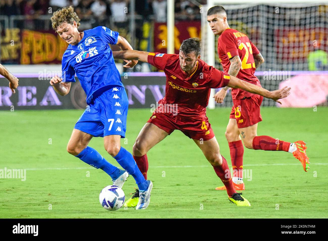 Empoli, Italy. 12th Sep, 2022. Empoli's Sam Lammers fights for the ball ...
