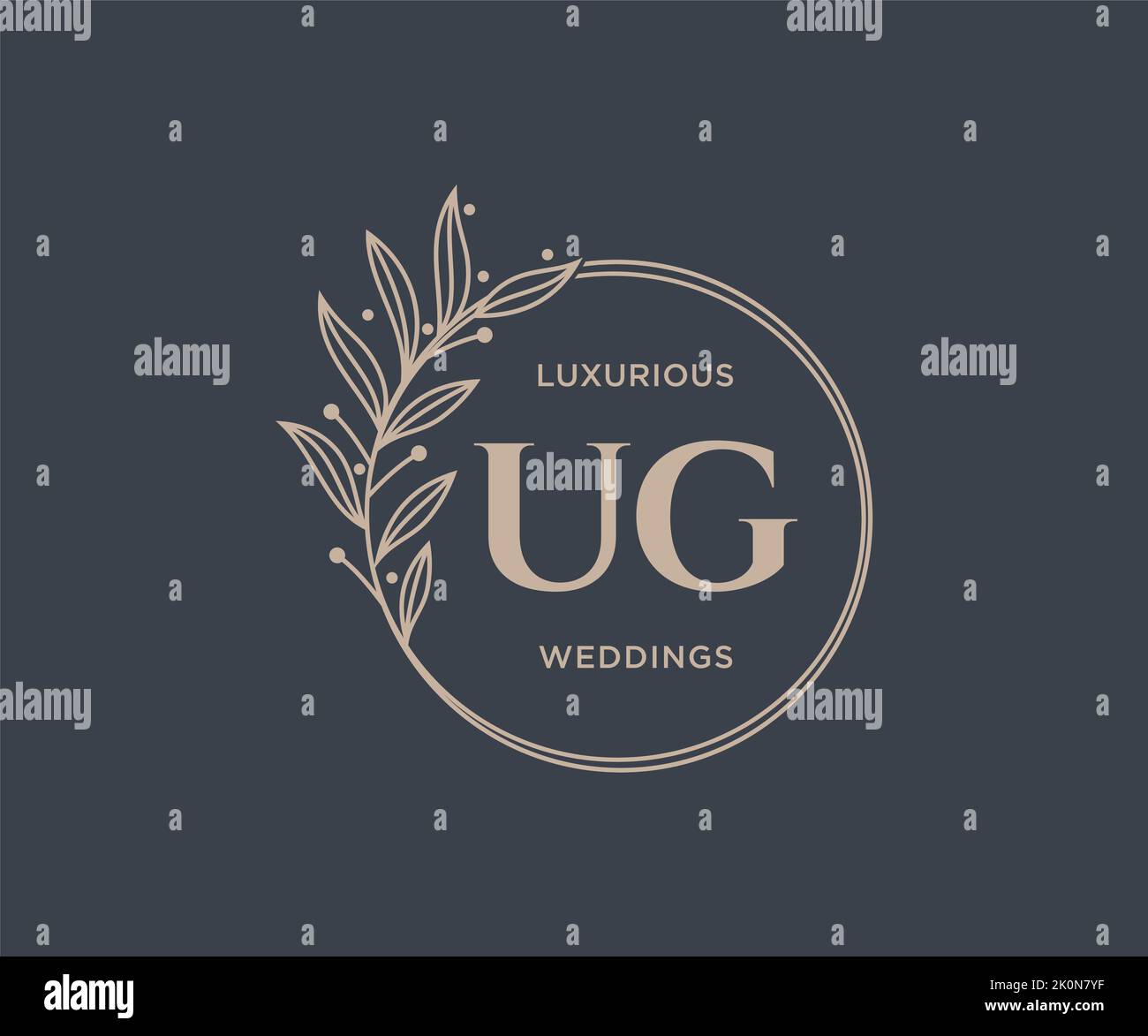 UG Initials letter Wedding monogram logos template, hand drawn modern ...
