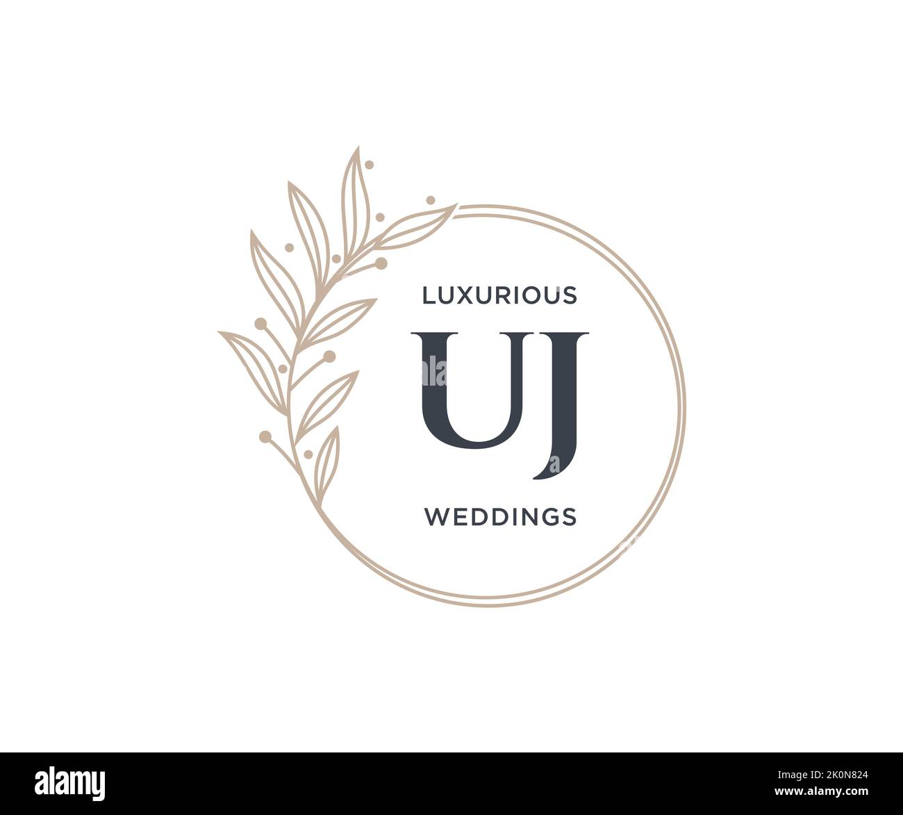 UJ Initials letter Wedding monogram logos template, hand drawn modern ...