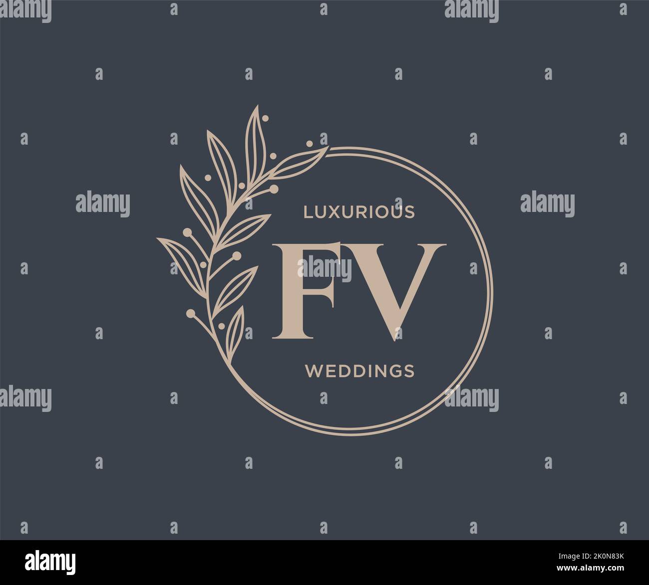 FV Initials letter Wedding monogram logos template, hand drawn modern ...