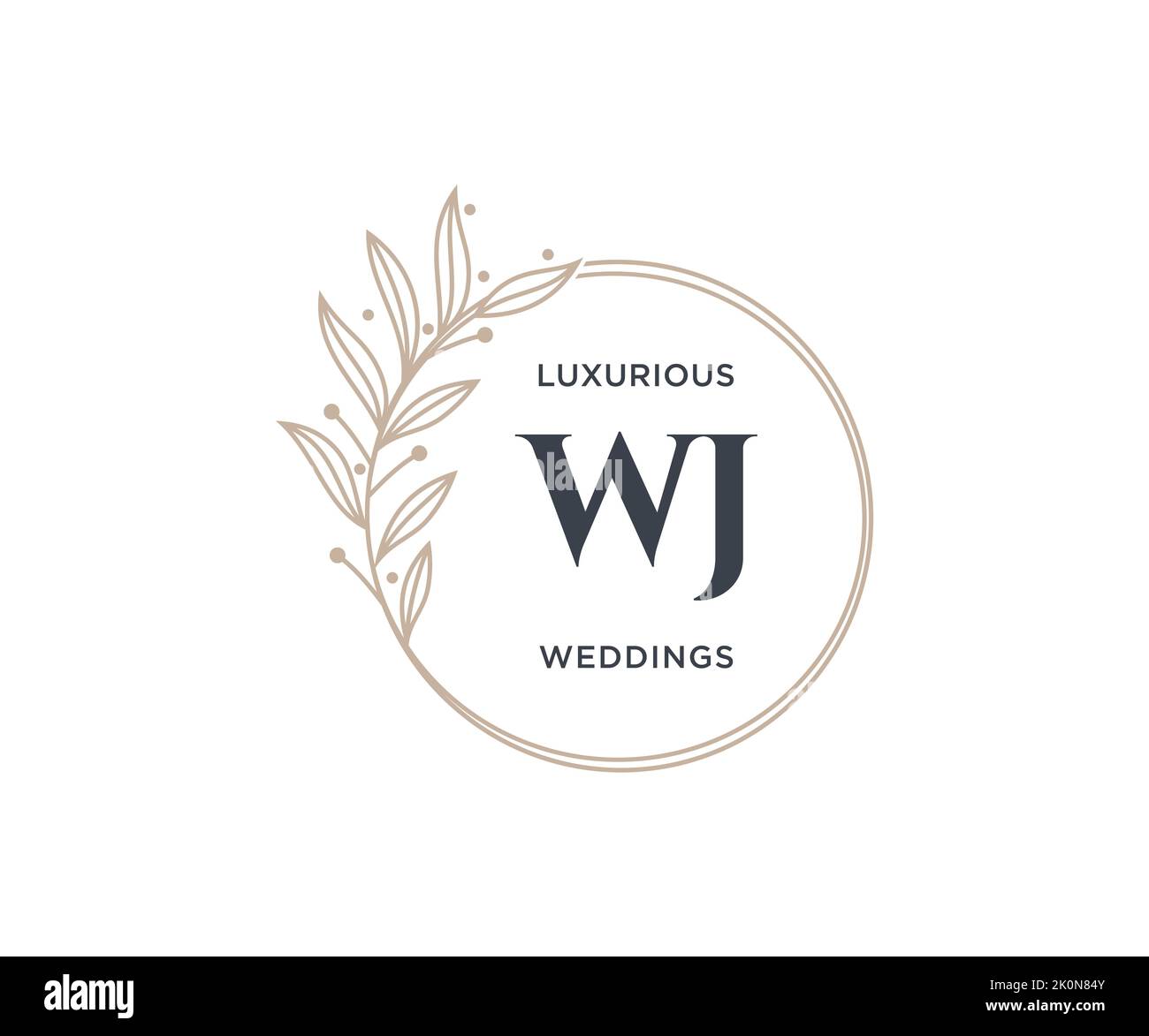 WJ Initials letter Wedding monogram logos template, hand drawn modern ...