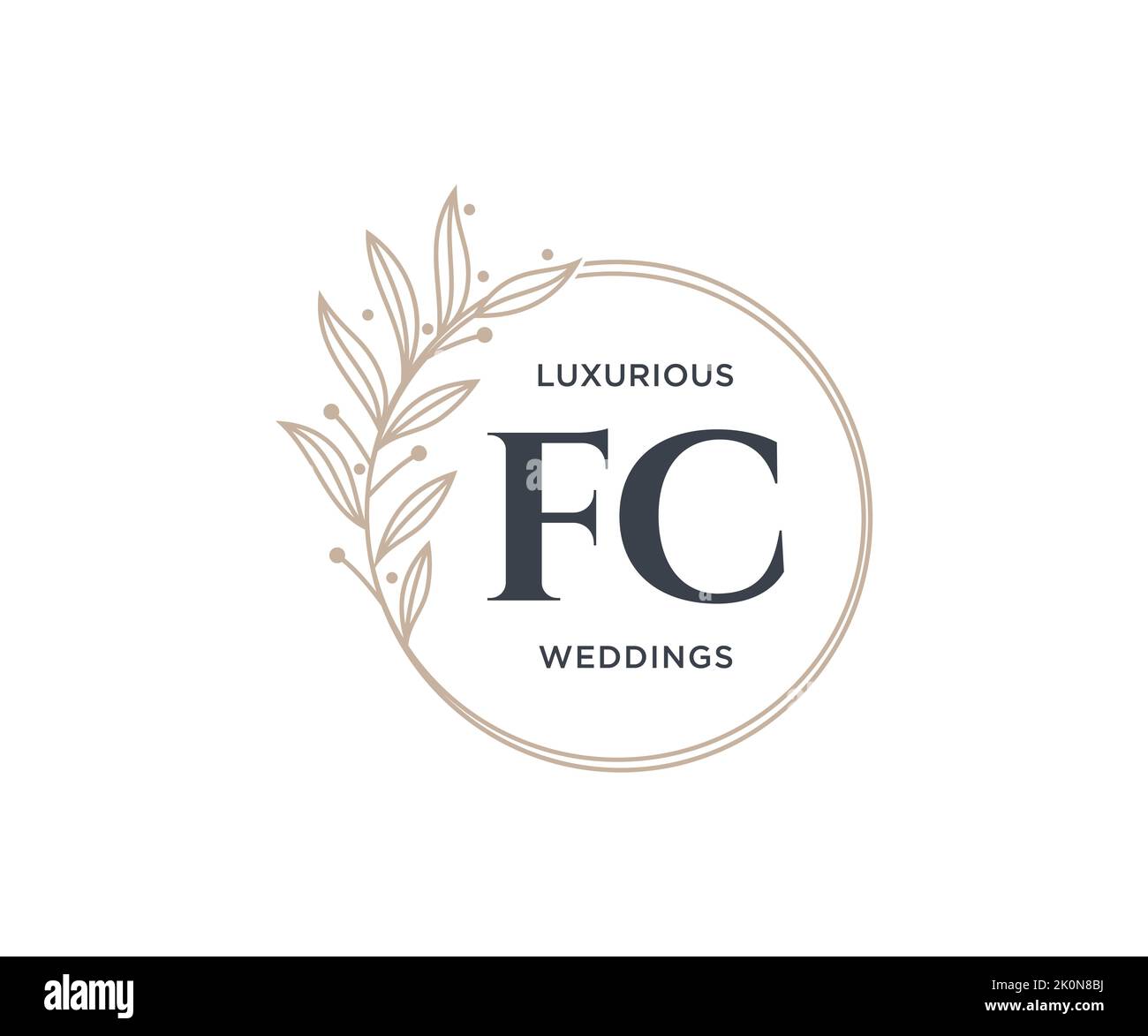 FC Initials letter Wedding monogram logos template, hand drawn modern ...