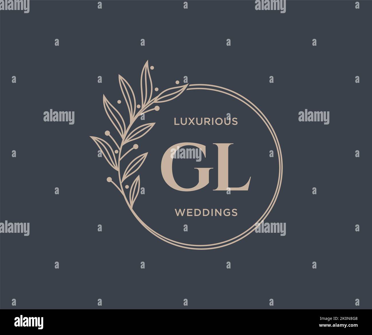 GL Initials letter Wedding monogram logos template, hand drawn modern ...