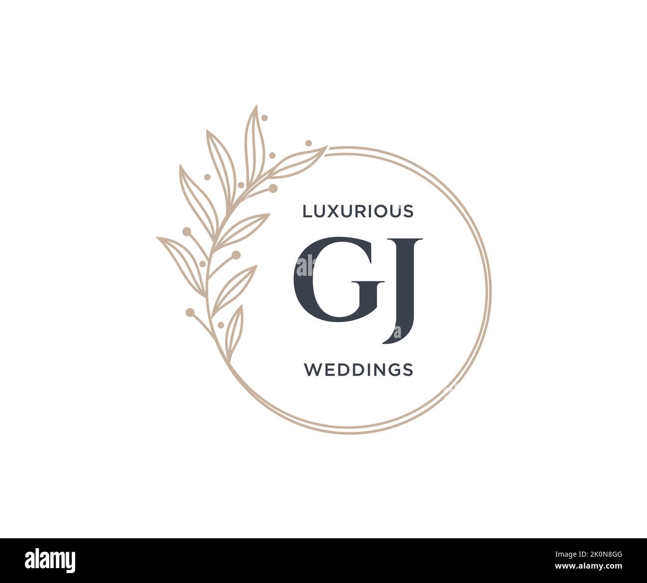 GJ Initials letter Wedding monogram logos template, hand drawn modern ...