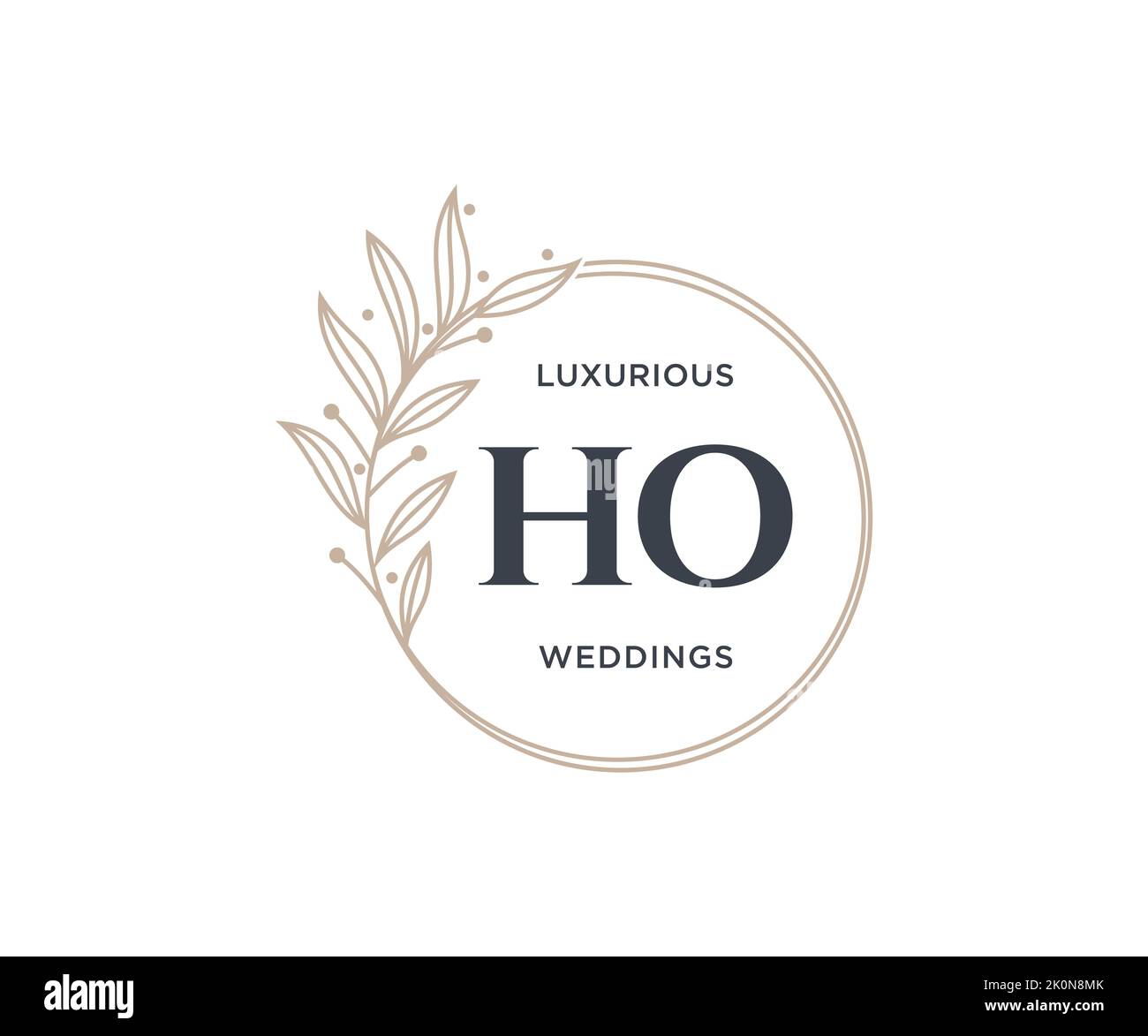 HO Initials letter Wedding monogram logos template, hand drawn modern ...