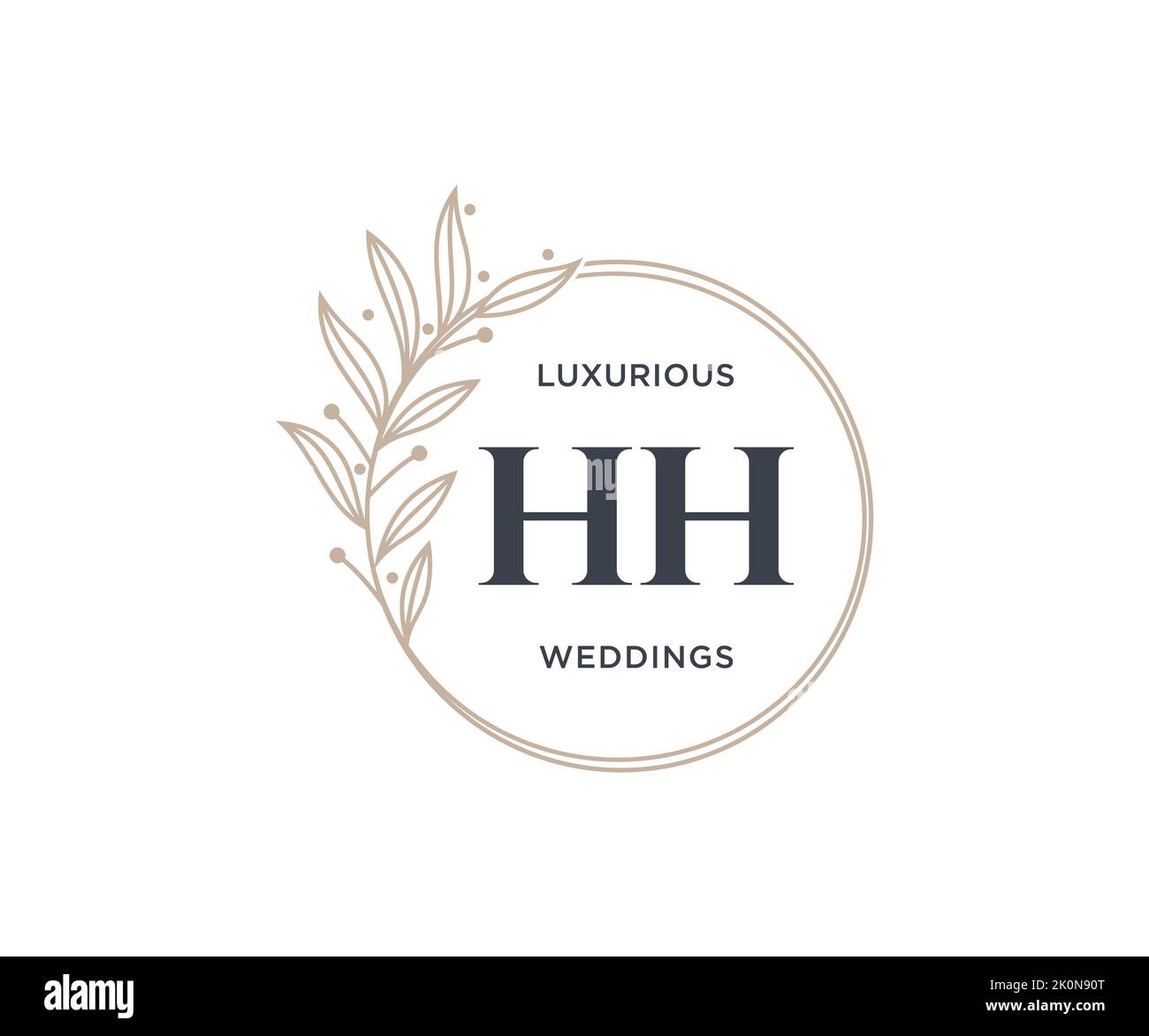 HH Initials letter Wedding monogram logos template, hand drawn modern ...