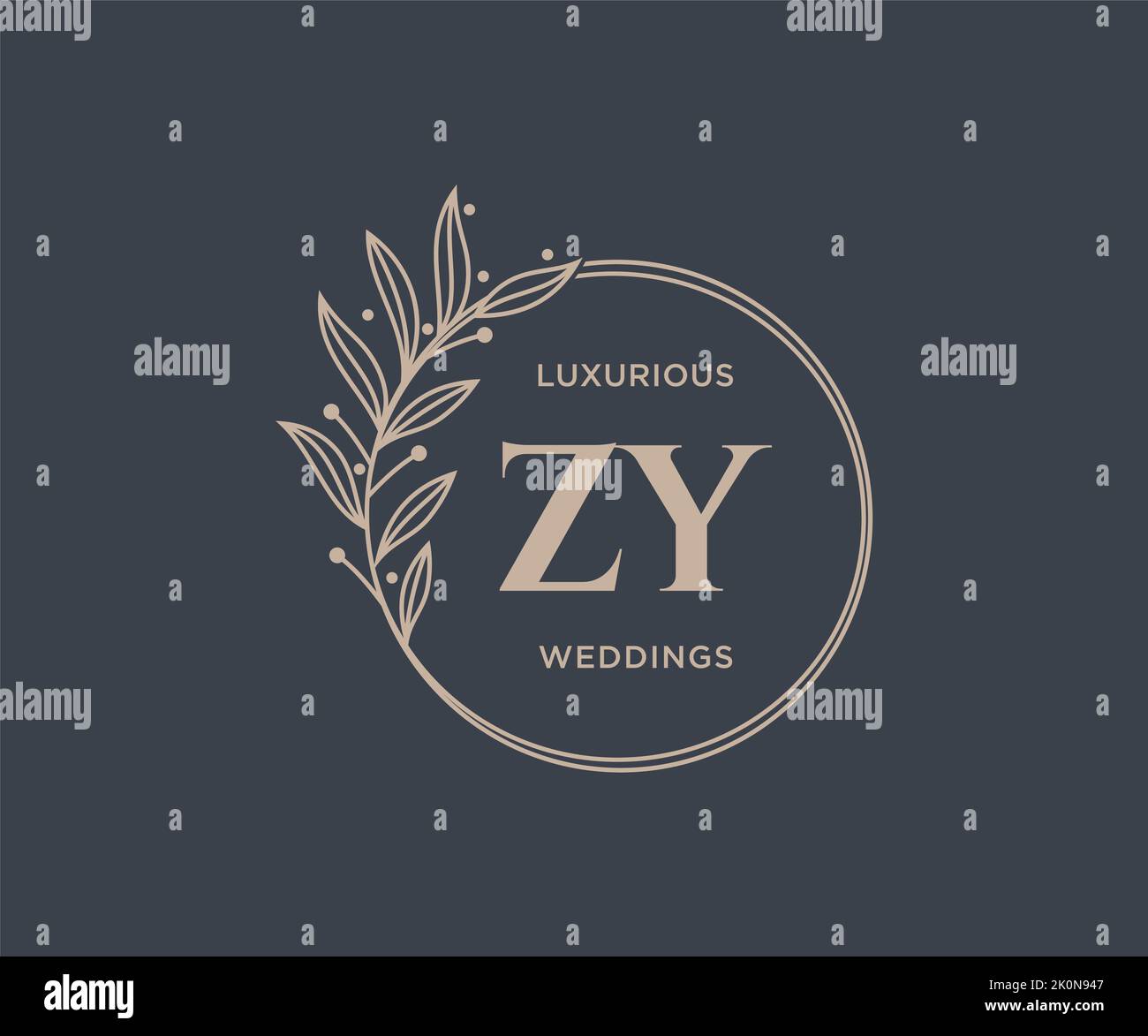 ZY Initials letter Wedding monogram logos template, hand drawn modern minimalistic and floral ...