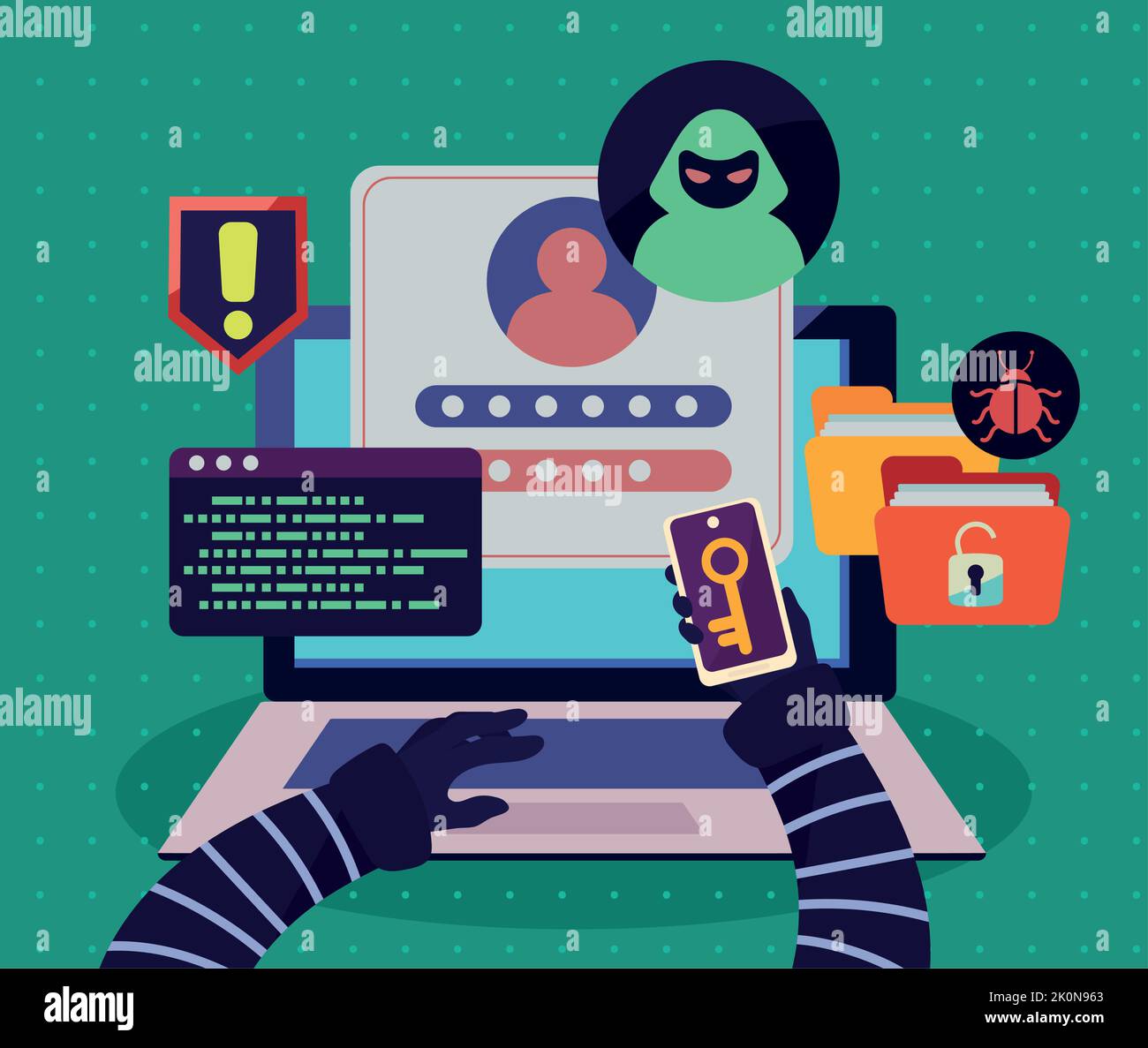 Hackers computer Stock Vector Images - Alamy