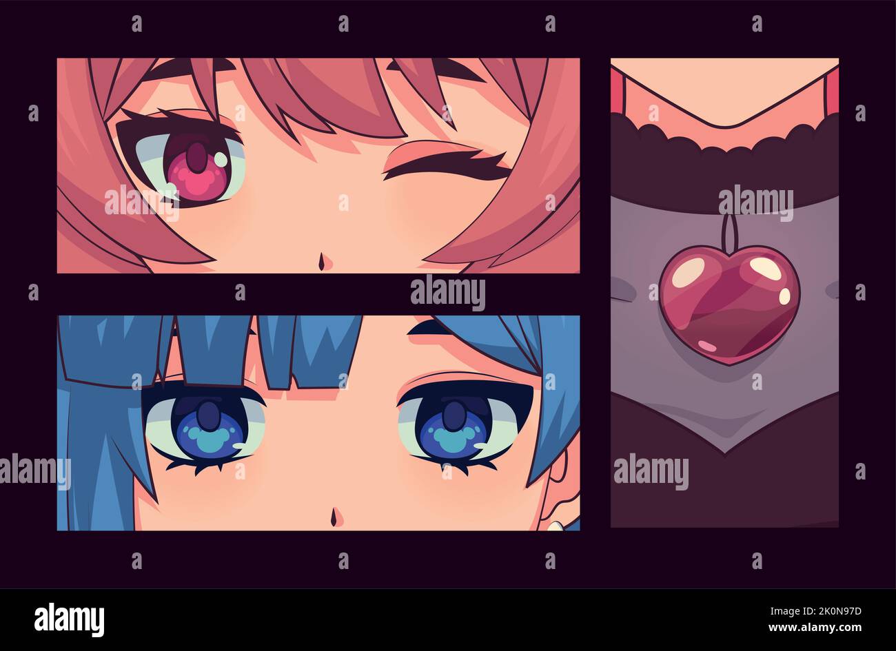 Cute anime girls eyes hi-res stock photography and images - Alamy