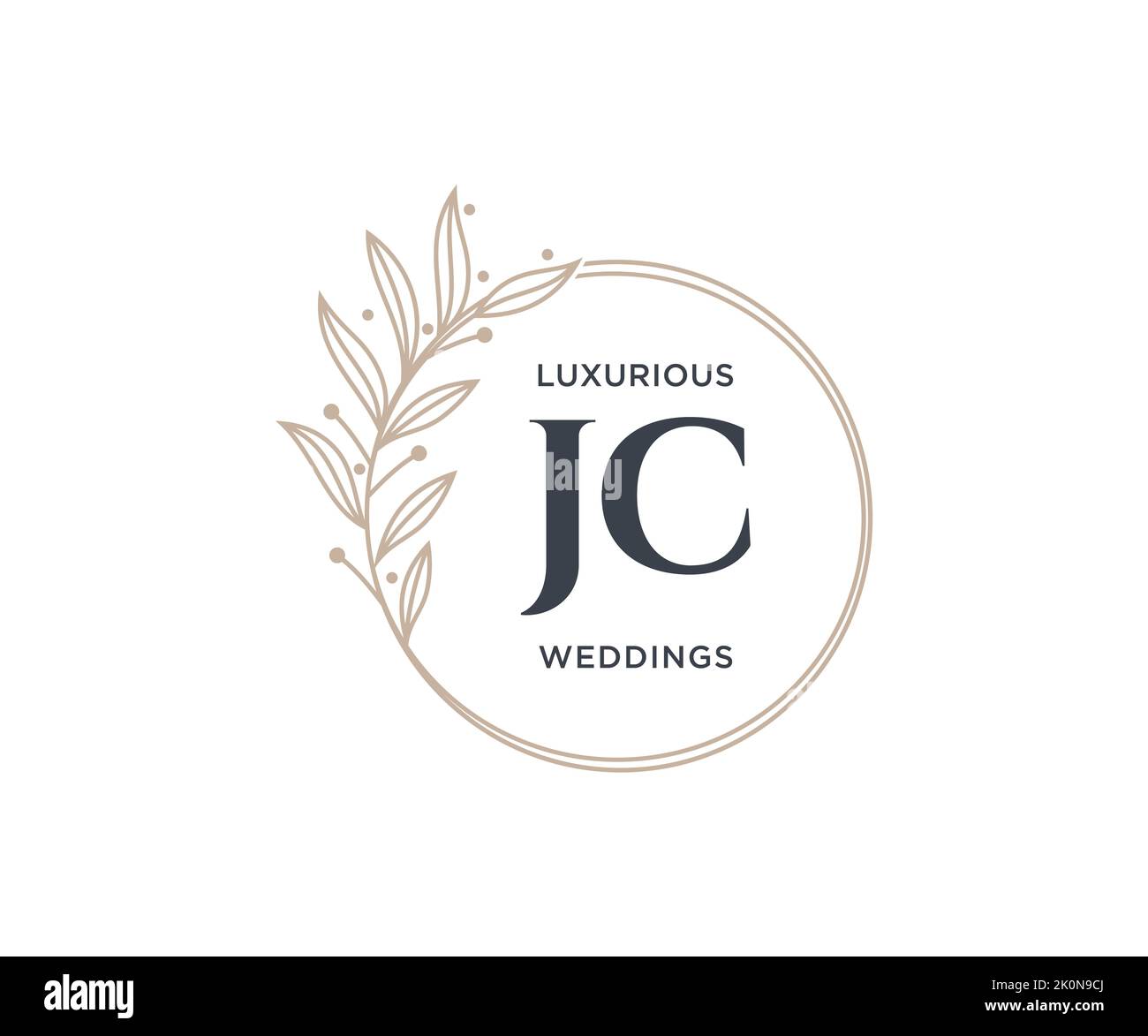 JC Initials letter Wedding monogram logos template, hand drawn modern minimalistic and floral ...