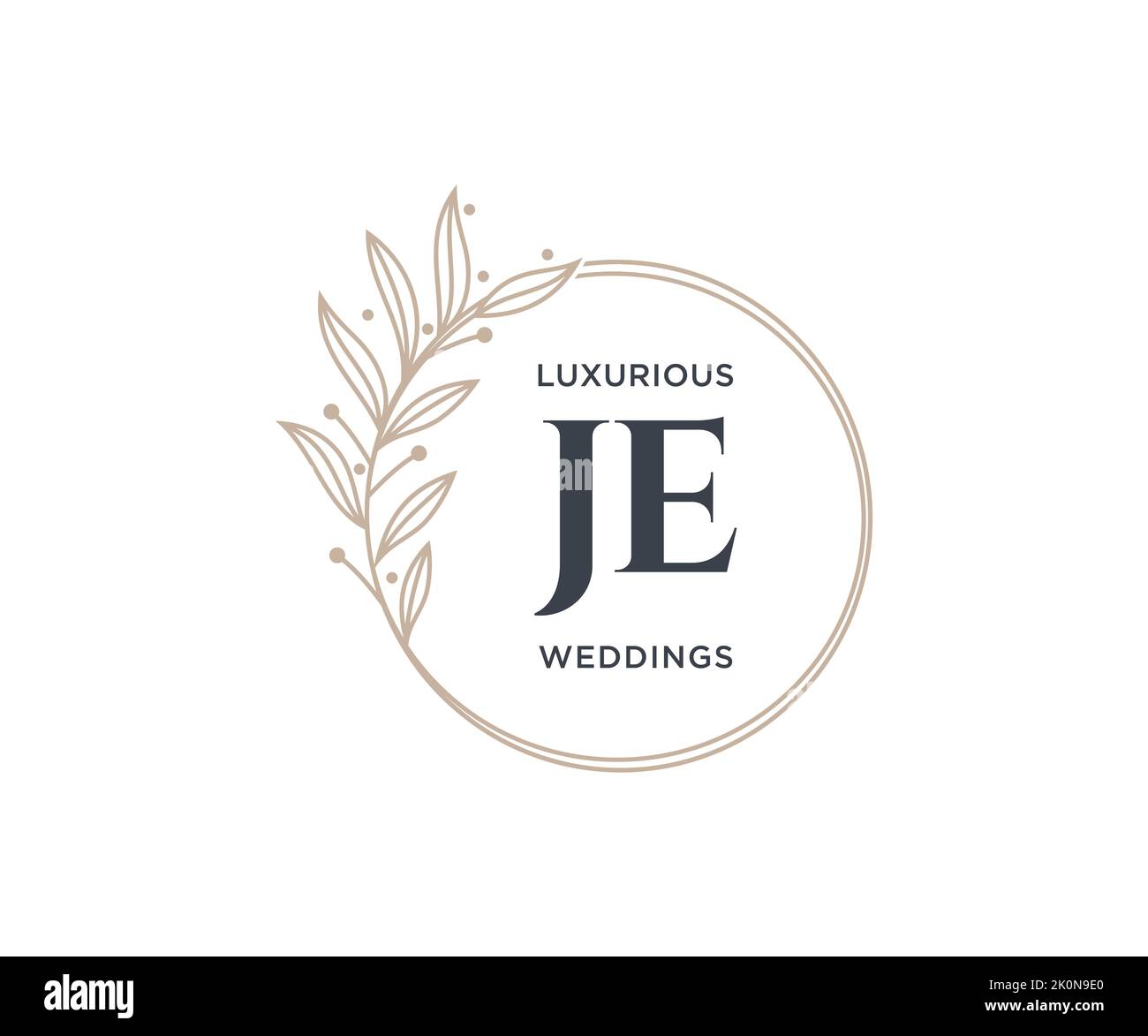 JE Initials letter Wedding monogram logos template, hand drawn modern ...