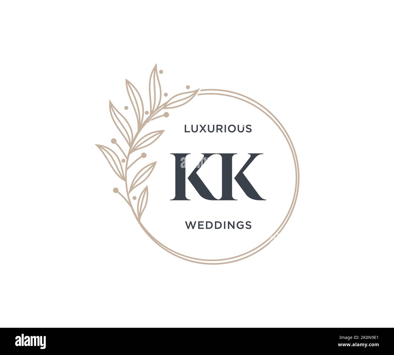 KK Initials letter Wedding monogram logos template, hand drawn modern ...