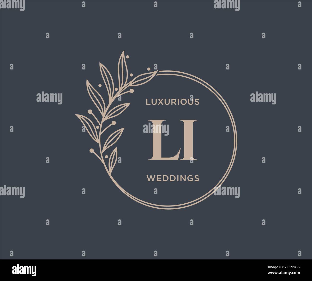 LI Initials letter Wedding monogram logos template, hand drawn modern ...