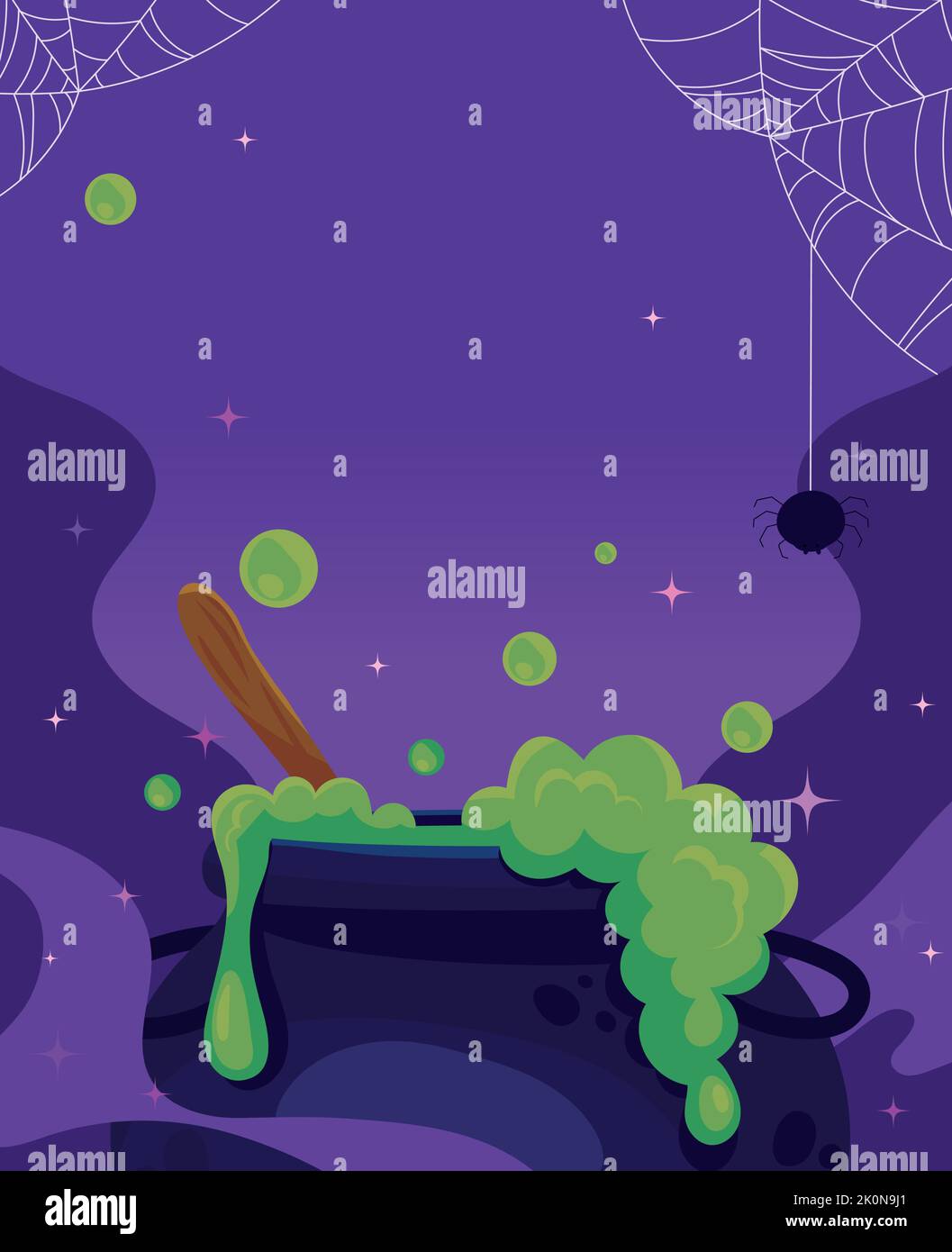 halloween cauldron and spider Stock Vector Image & Art - Alamy