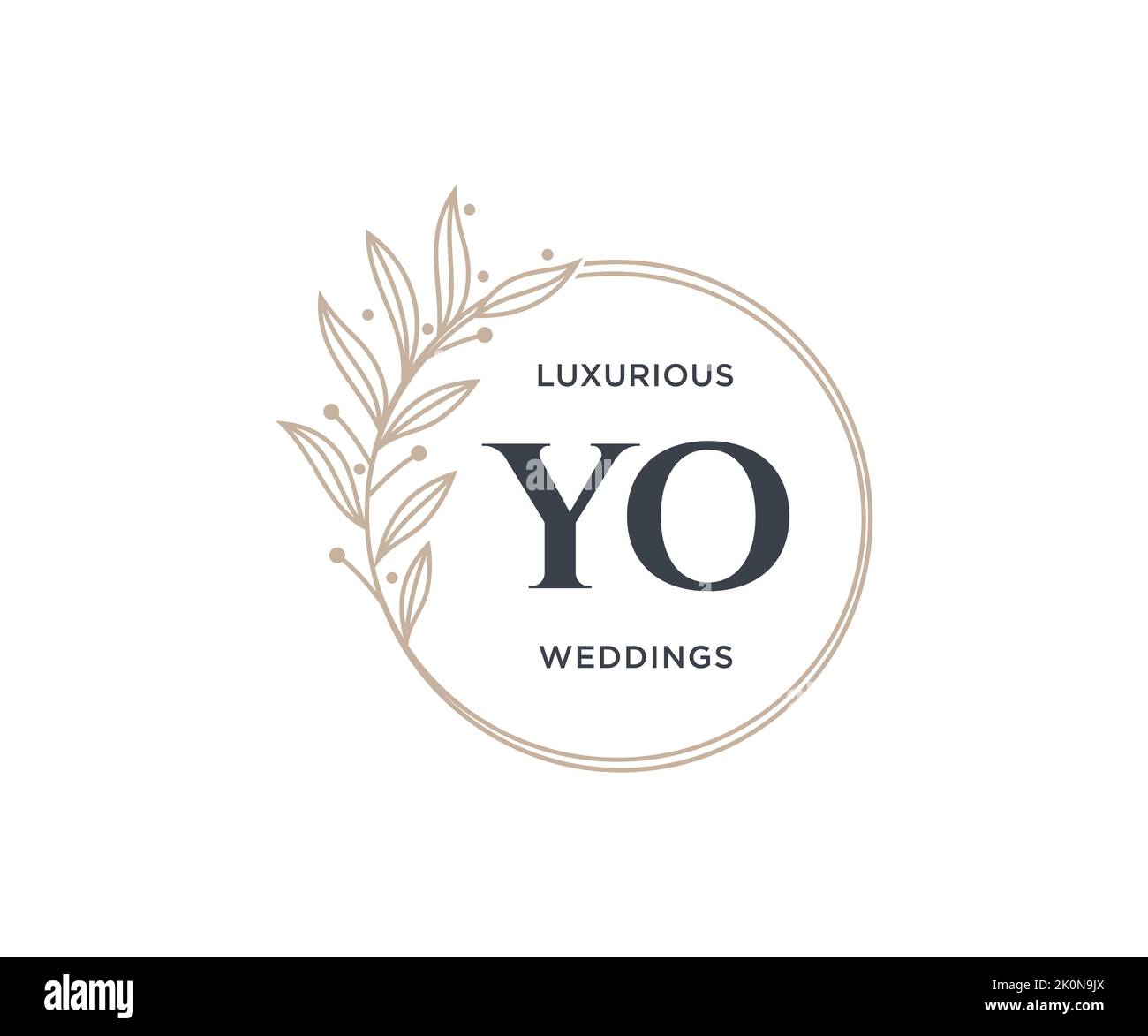YO Initials letter Wedding monogram logos template, hand drawn modern ...