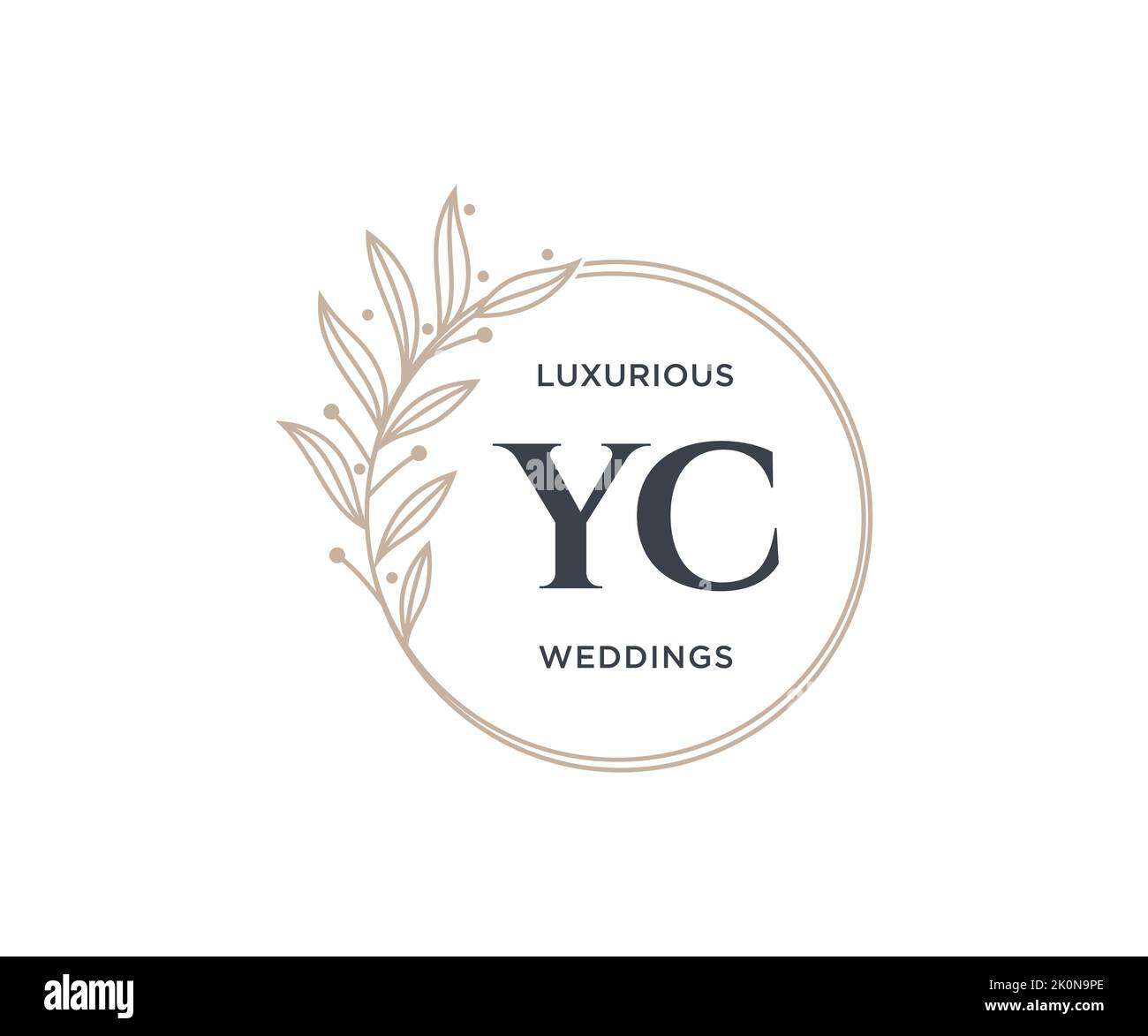 YC Initials letter Wedding monogram logos template, hand drawn modern ...