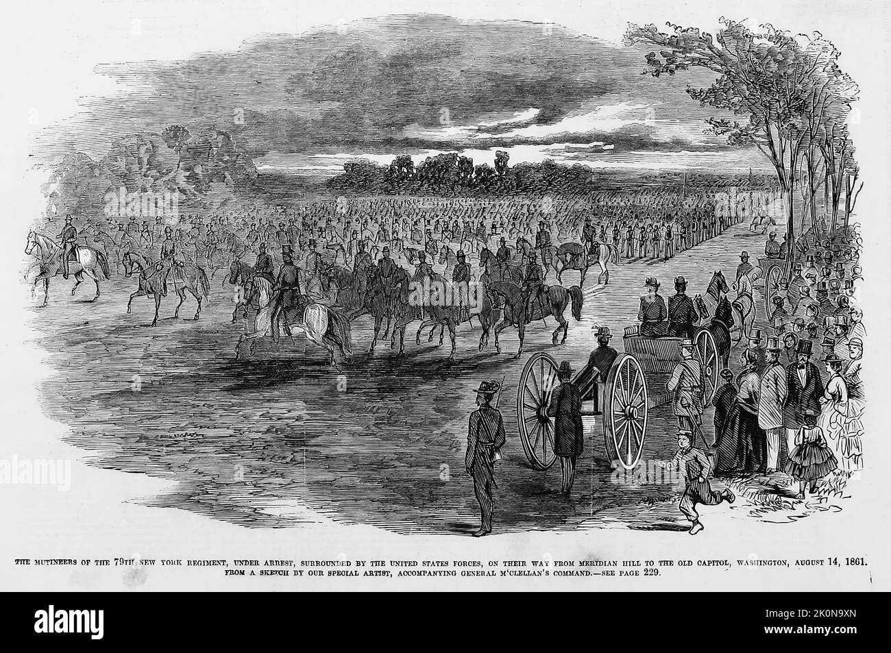 The mutineers of the 79th New York Regiment, under arrest, surrounded ...
