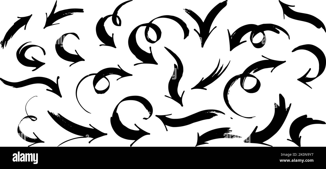 Hand drawn arrow icons set. Vector illustration. Flat Stock Vector ...