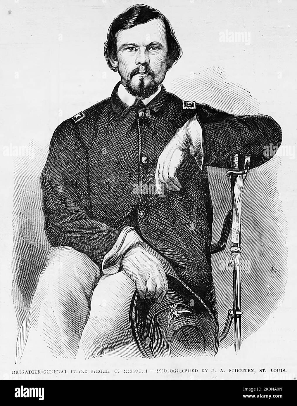Portrait of Brigadier General Franz Sigel, of Missouri. August 1861 ...