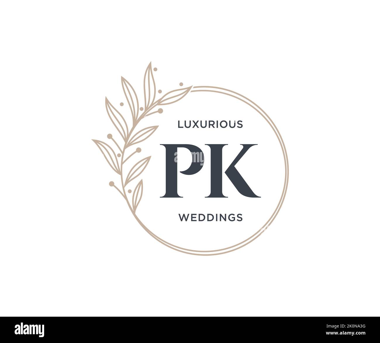 PK Initials letter Wedding monogram logos template, hand drawn modern ...