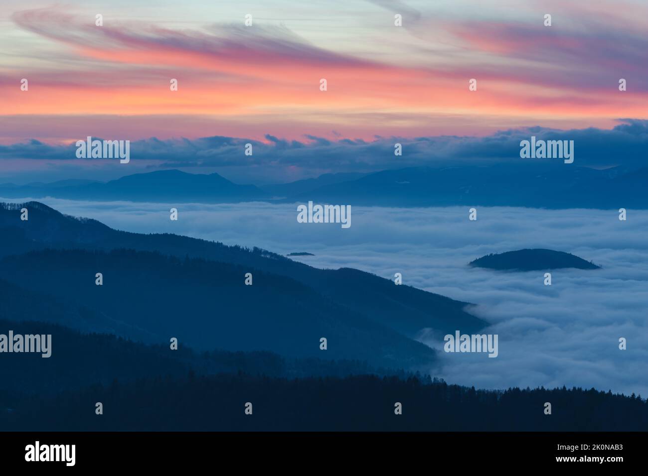 View of Mala and Velka Fatra mountain ranges in Turiec, Slovakia Stock ...