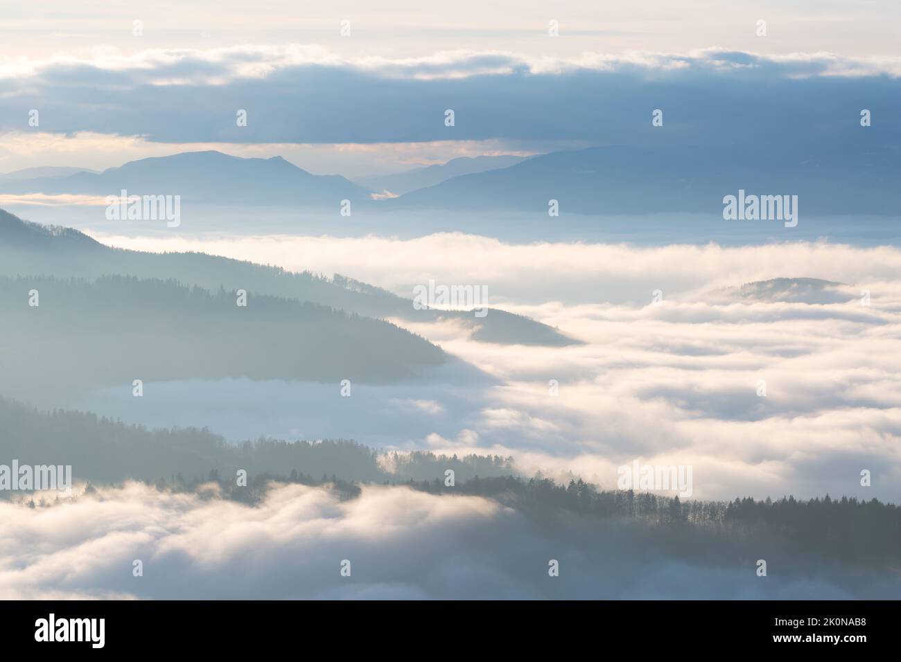 View of Mala and Velka Fatra mountain ranges in Turiec, Slovakia Stock ...