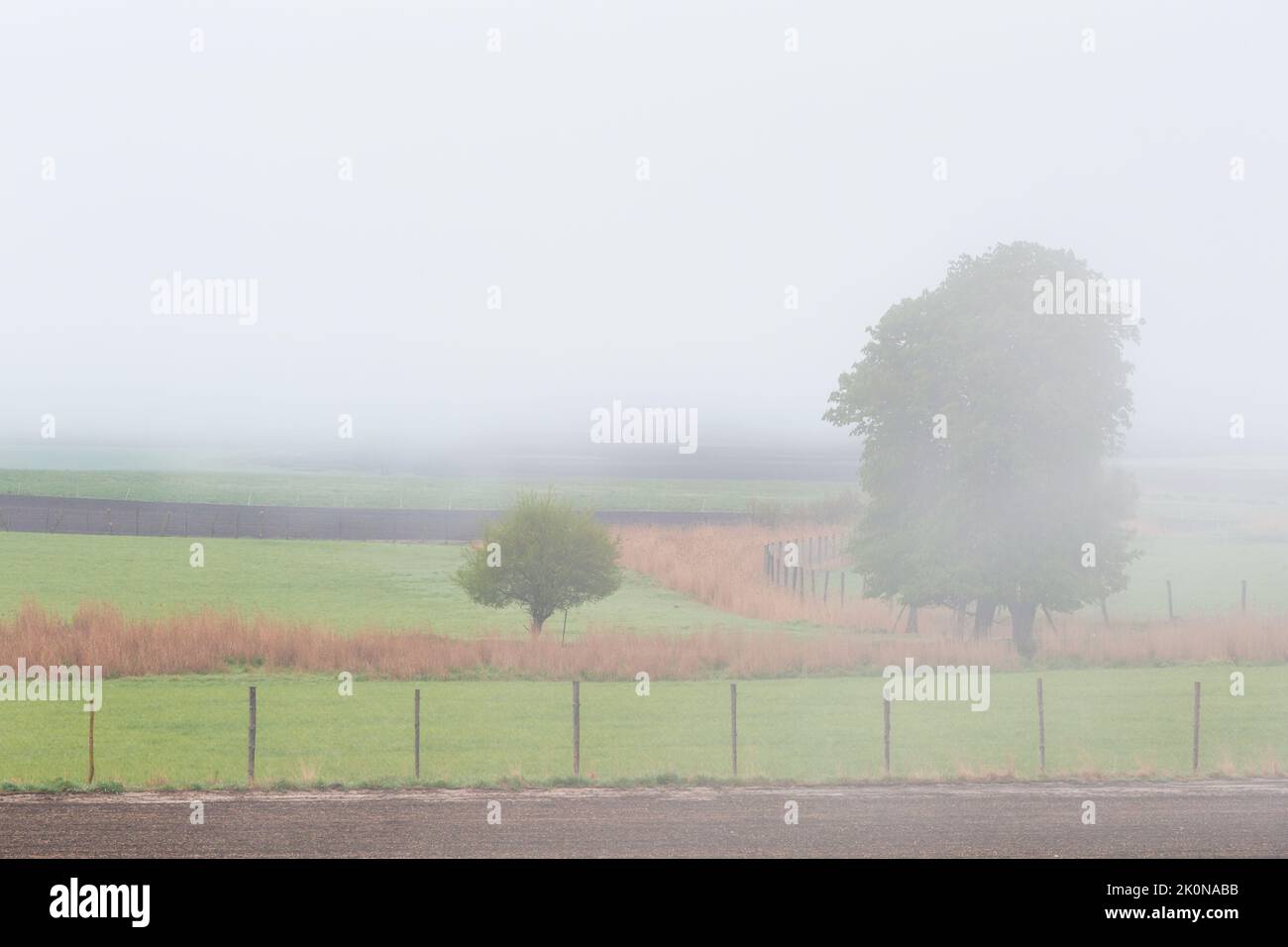 Foggy rural landscape of Turiec region in northern Slovakia Stock Photo ...